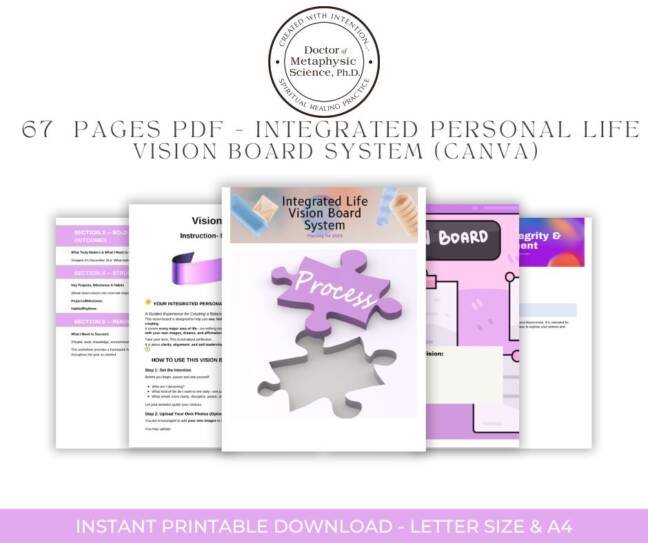 Integrated Life Vision Board System TEMPLATE - Sara Inner Healing